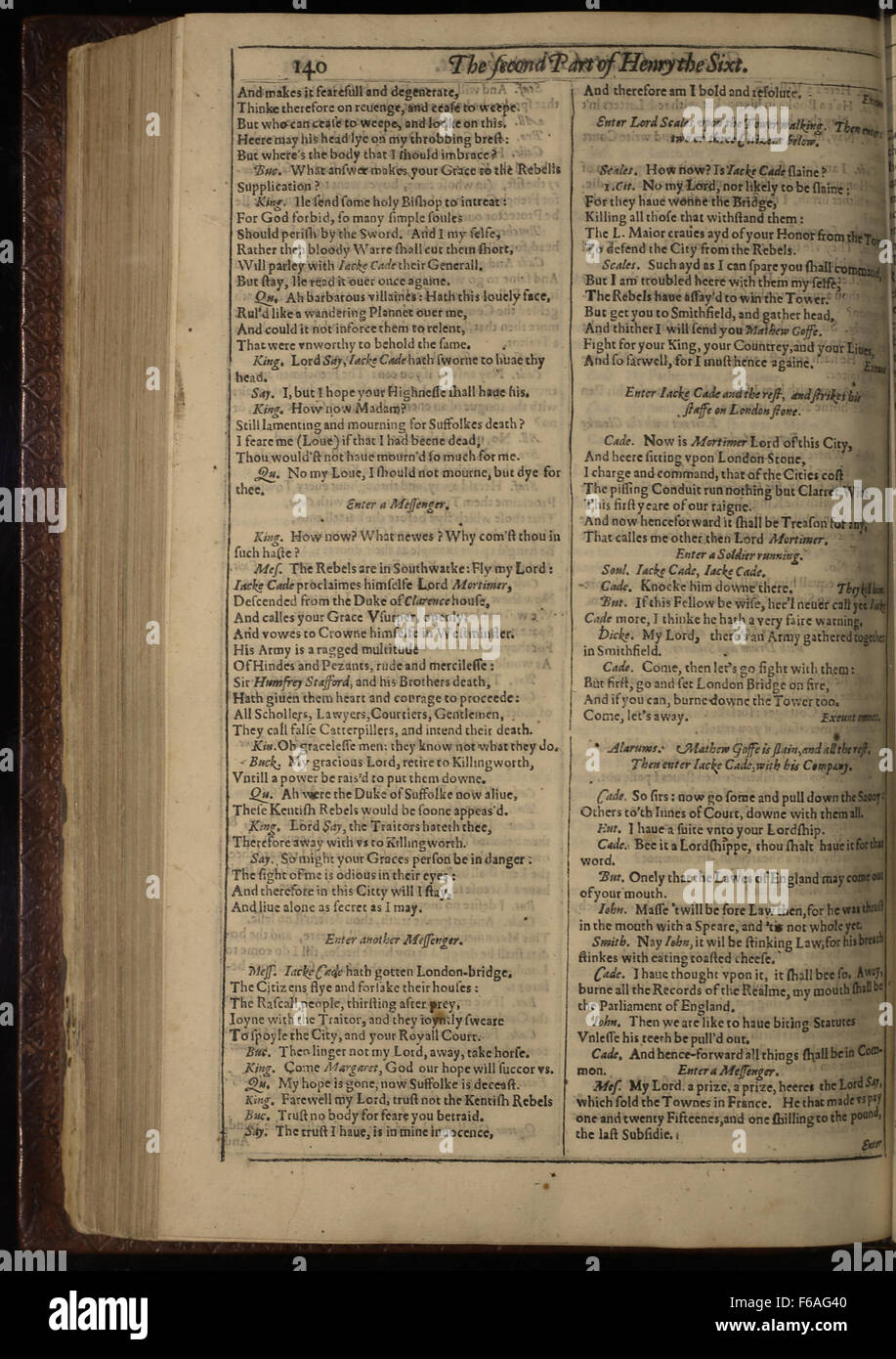 This image features the Second Part of 'King Henry VI' from William Shakespeare's First Folio ...