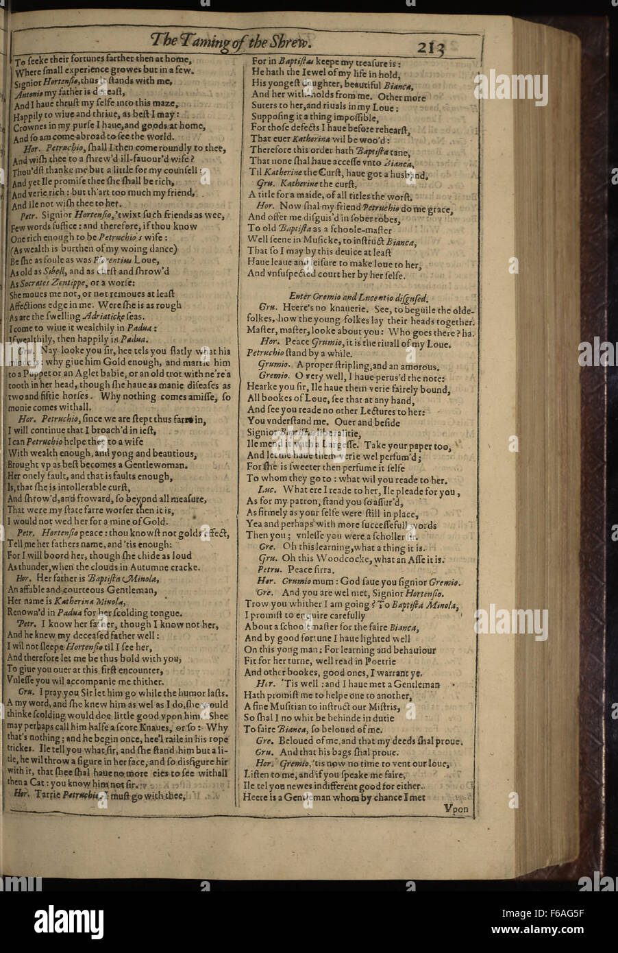 Page 6 of the First Folio edition of 'The Taming of the Shrew' by ...