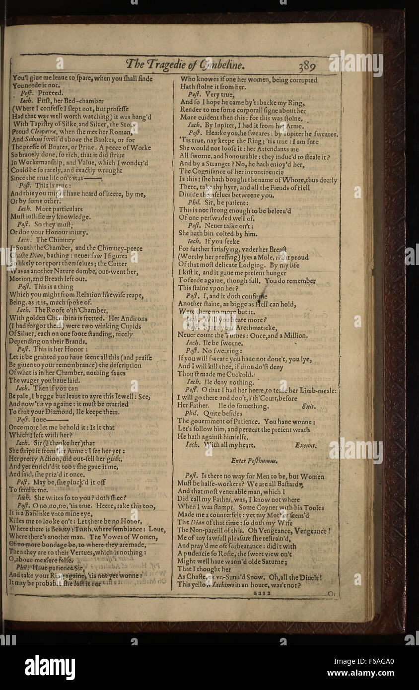 A close-up view of page 11 from the First Folio edition of Shakespeare ...