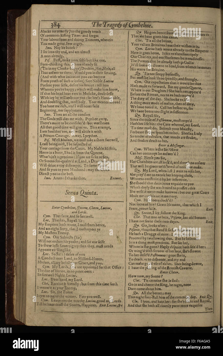 A page from the First Folio of Shakespeare's 'The Tragedy of Cymbeline ...
