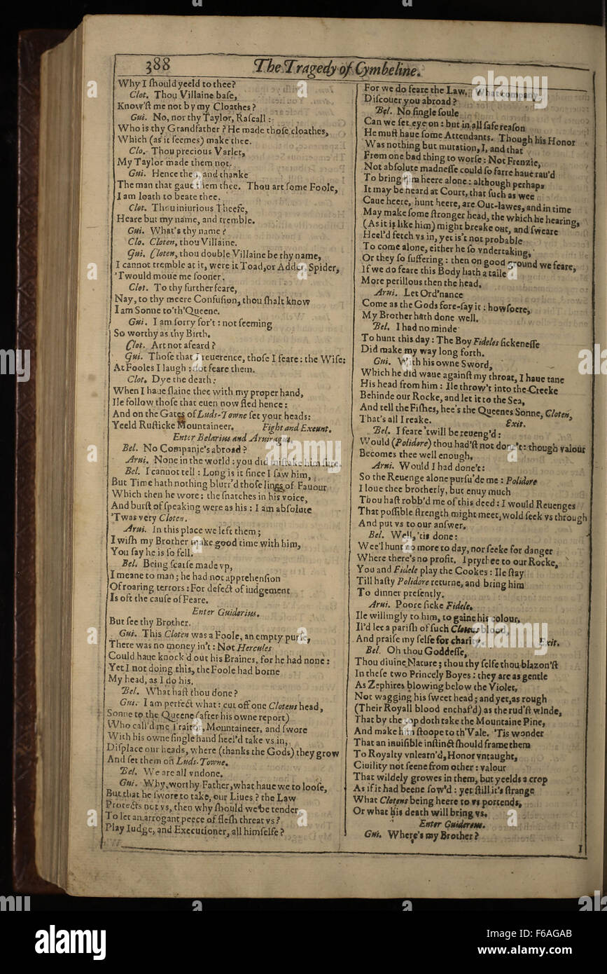This page from the First Folio edition of Shakespeare’s 'The Tragedy of ...