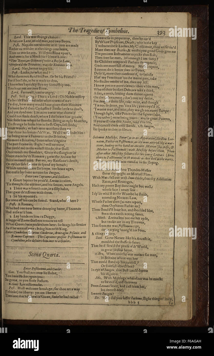 First Folio The Tragedy of Cymbeline, p 25 Stock Photo - Alamy