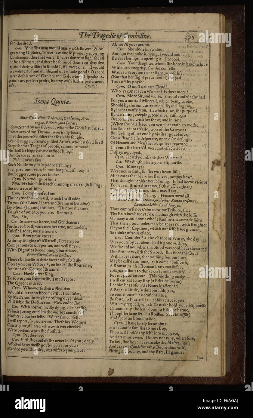 First Folio The Tragedy of Cymbeline, p 27 Stock Photo - Alamy