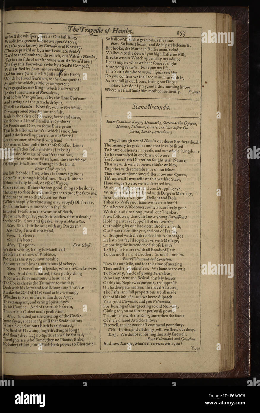 A page from the First Folio of Shakespeare’s *Hamlet*, published in ...
