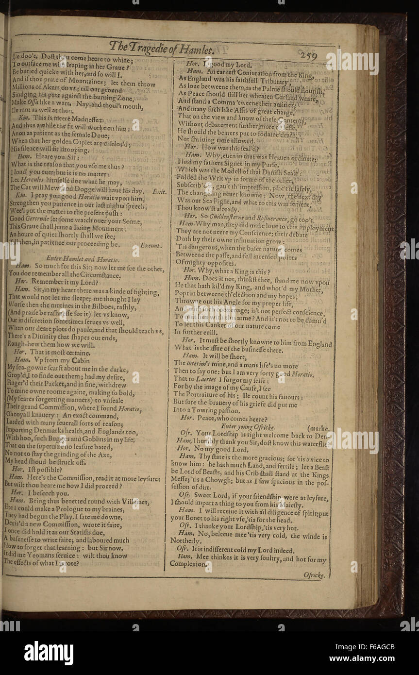 The First Folio of Shakespeare’s 'Hamlet,' published in 1623, includes ...