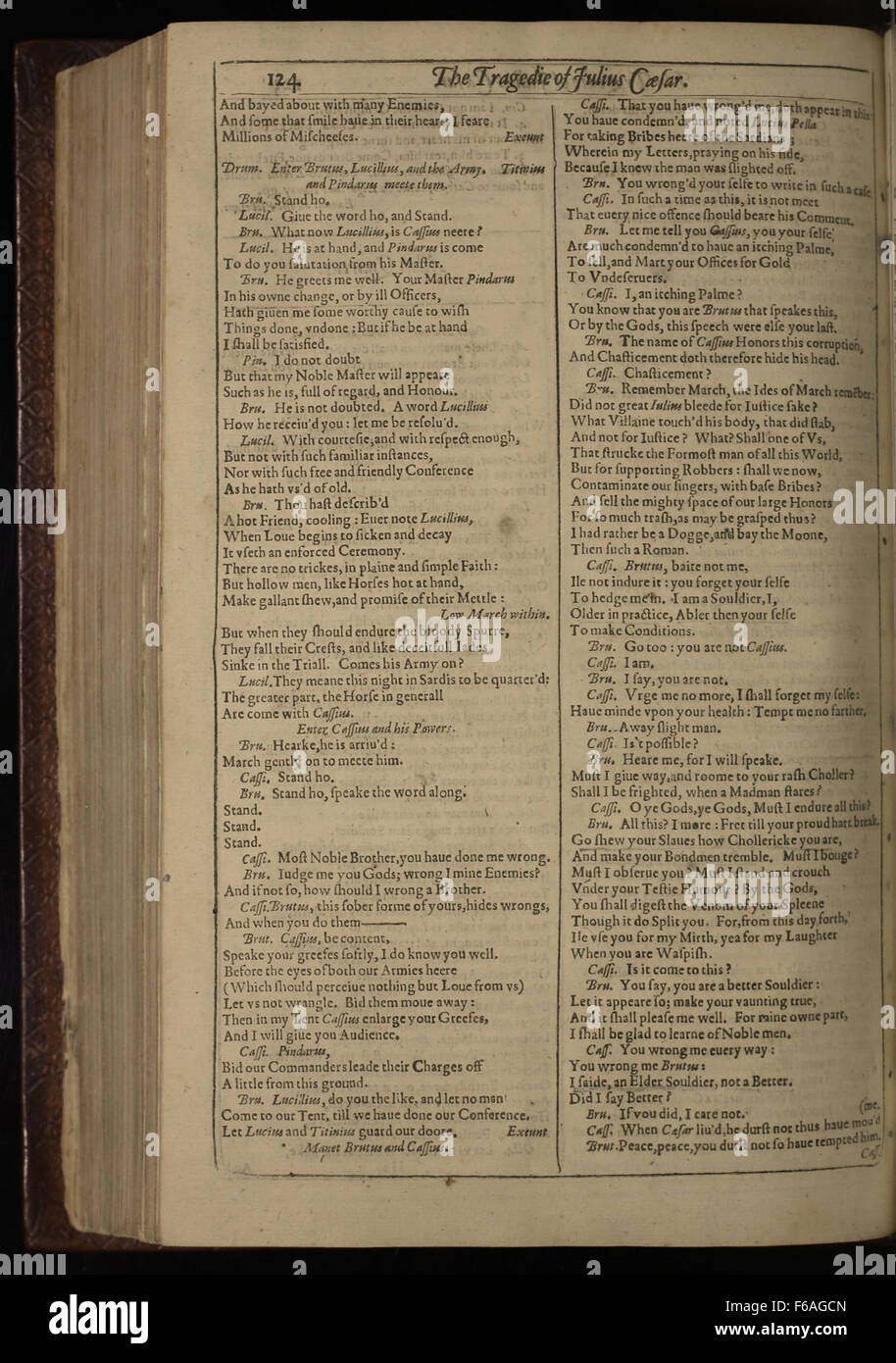 This page from the First Folio presents the tragic tale of Julius ...