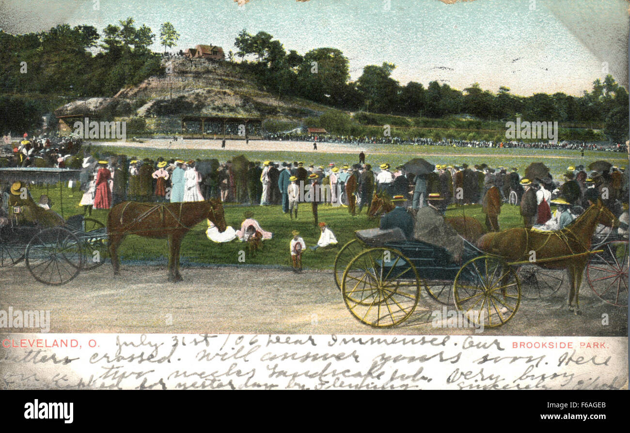 Brookside Park in Cleveland, Ohio, is pictured with carriages and ...