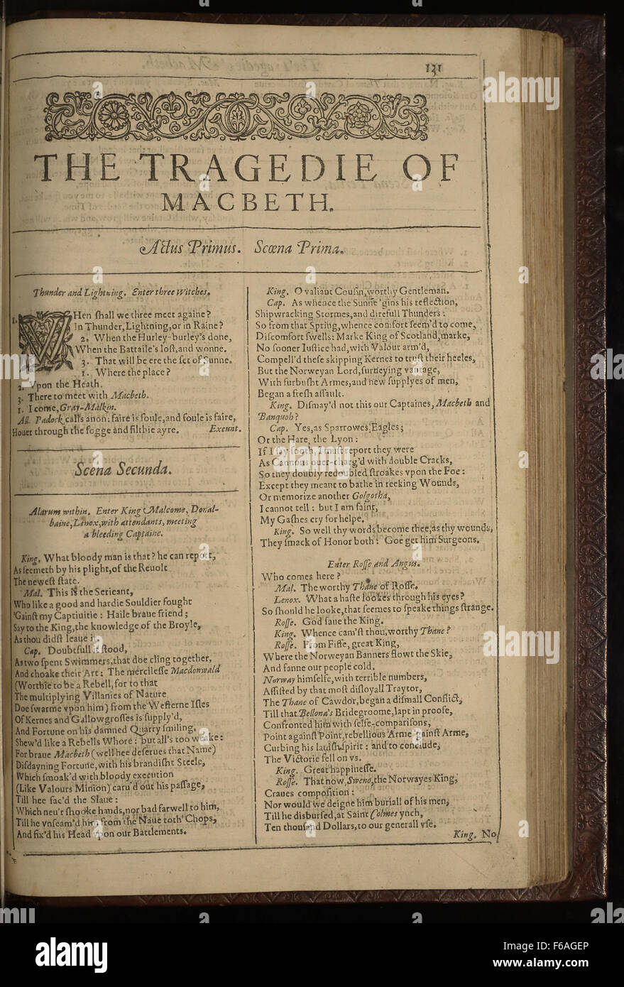 This page from the First Folio presents Shakespeare's 'The Tragedy of ...