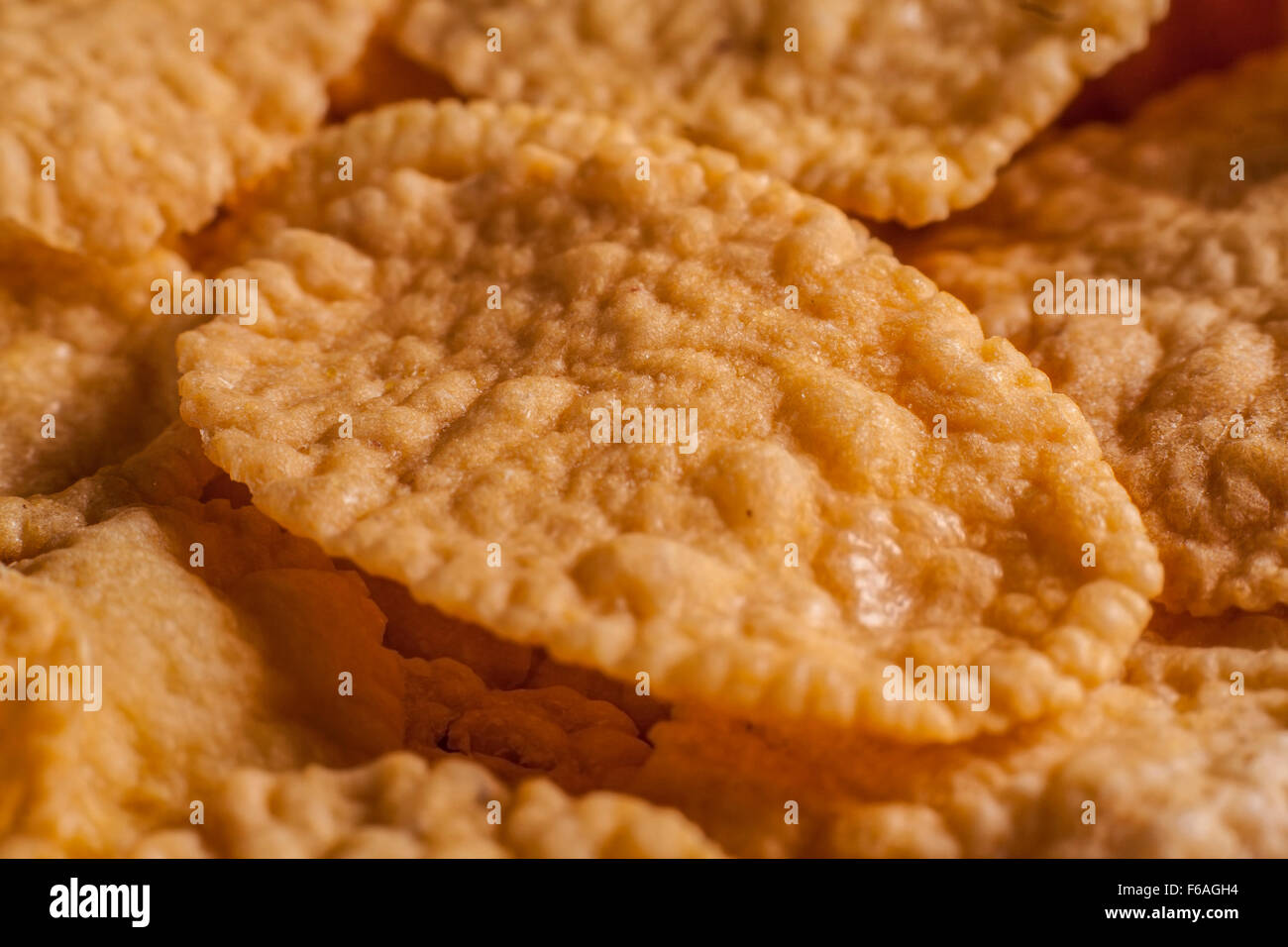 Close-up of Corn flake amids other flakes Stock Photo - Alamy