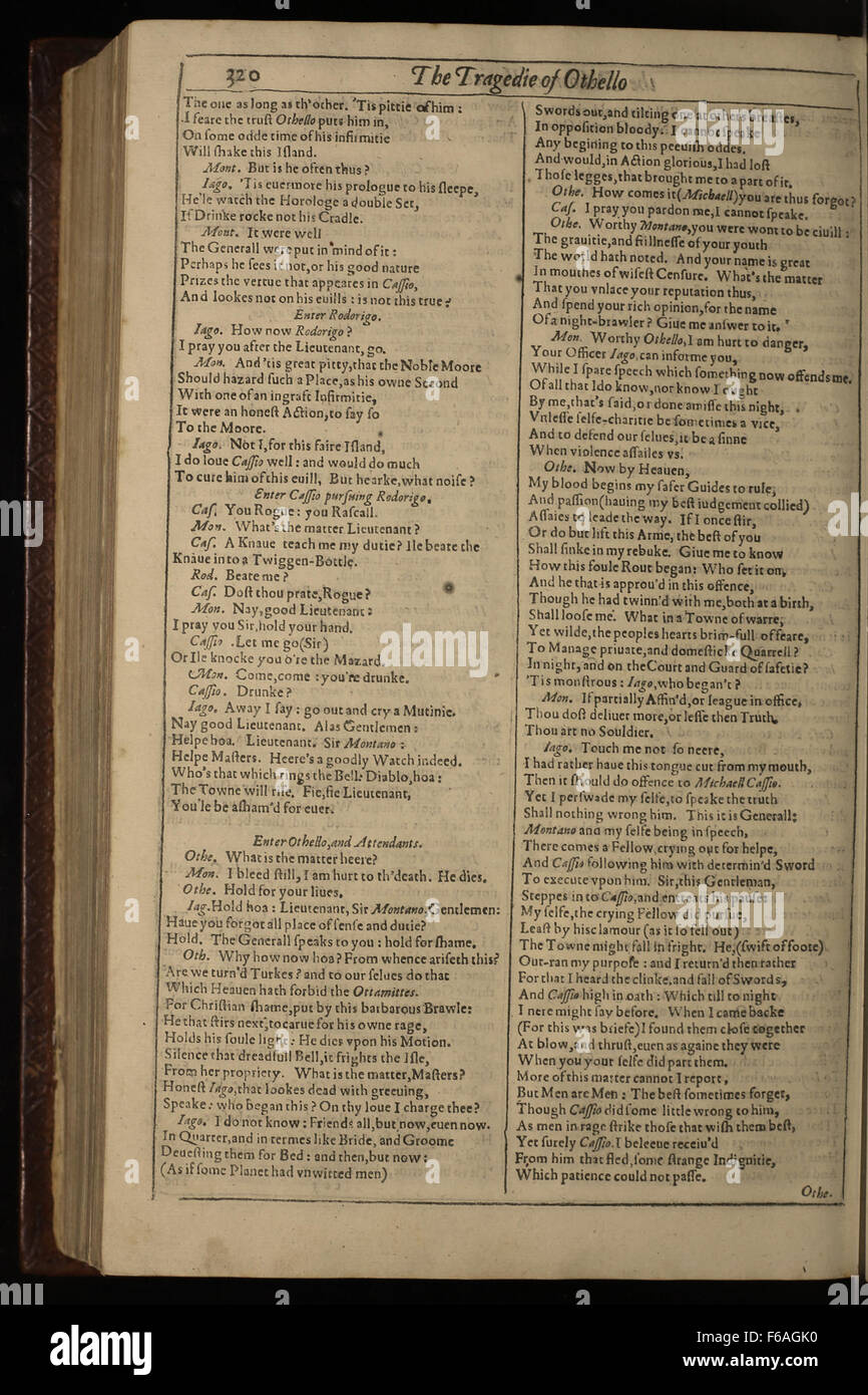 A page from the First Folio of Shakespeare’s 'The Tragedy of Othello ...