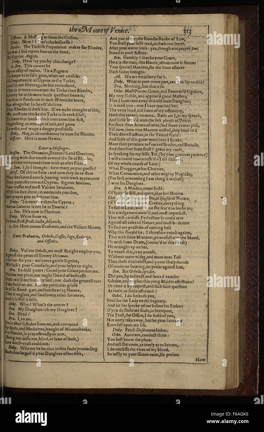 The First Folio of Shakespeare’s 'Othello, the Moor of Venice ...
