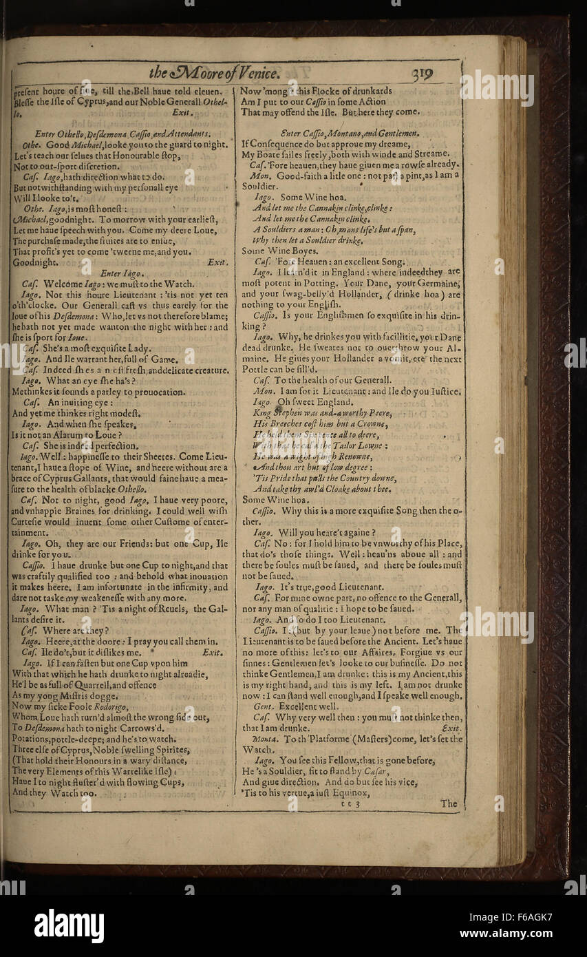 The First Folio of 'The Tragedy of Othello, the Moor of Venice' (1623 ...