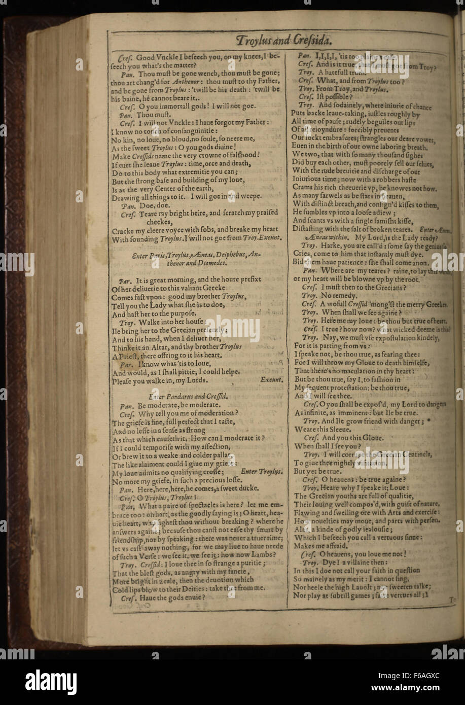 A page from the First Folio of Shakespeare’s 'The Tragedy of Troilus ...