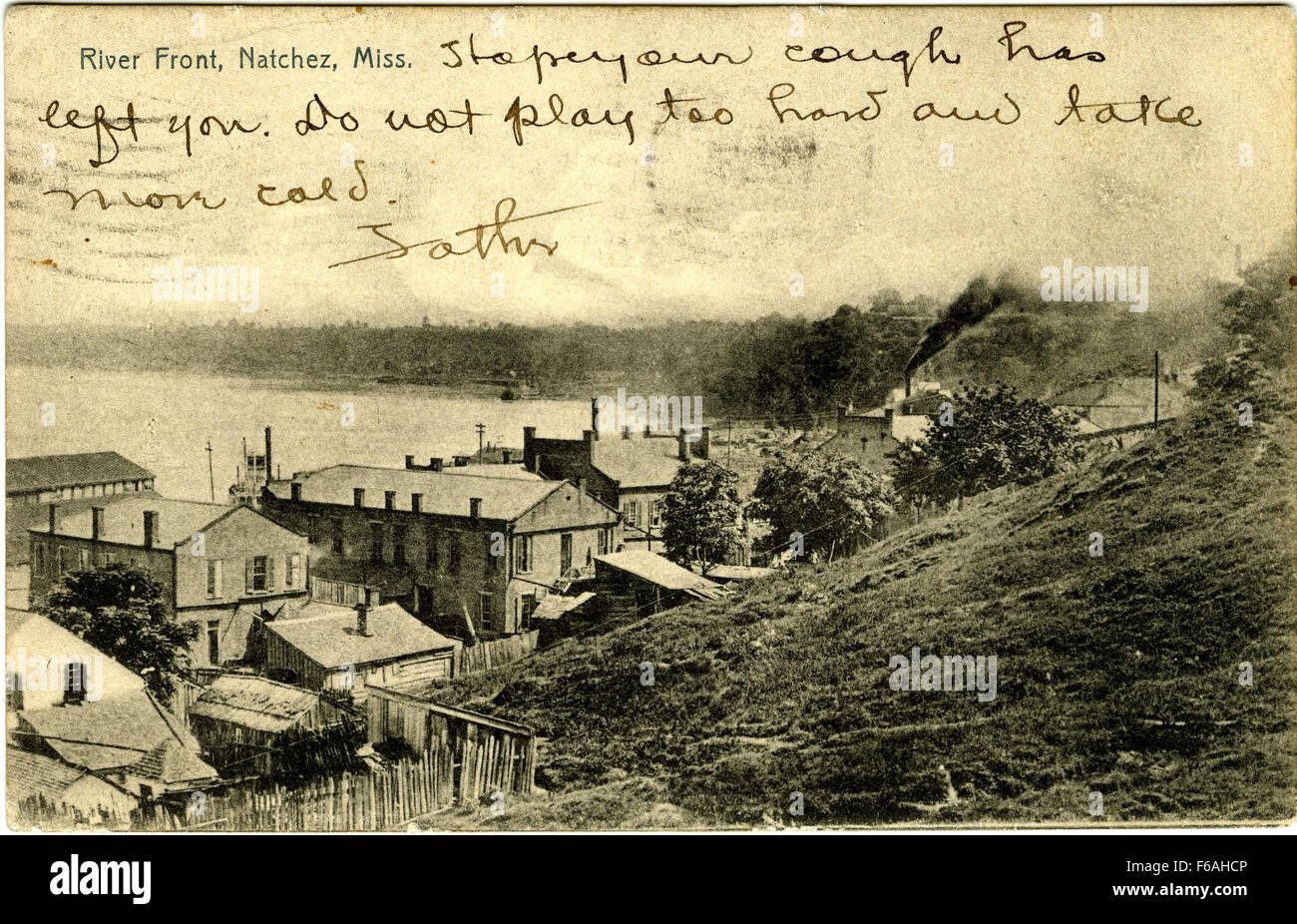 The riverfront area of Natchez, Mississippi, along the Mississippi ...