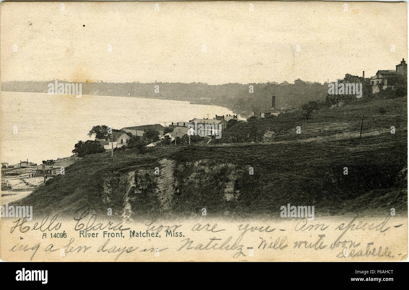 This image shows the riverfront of Natchez, Mississippi. The scenic ...