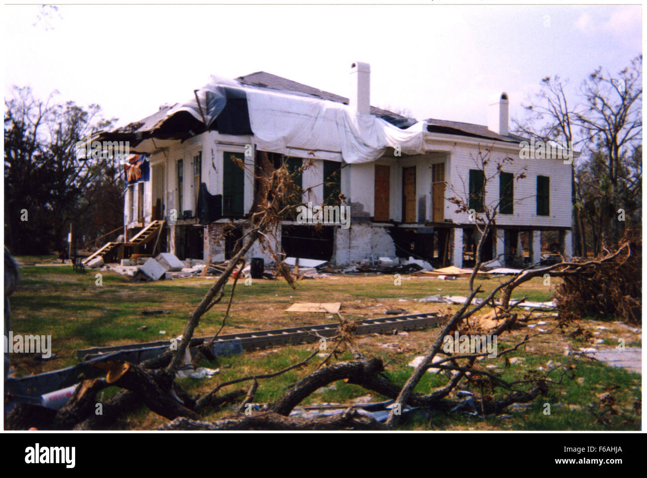 This image captures the aftermath of Hurricane Katrina in Biloxi ...