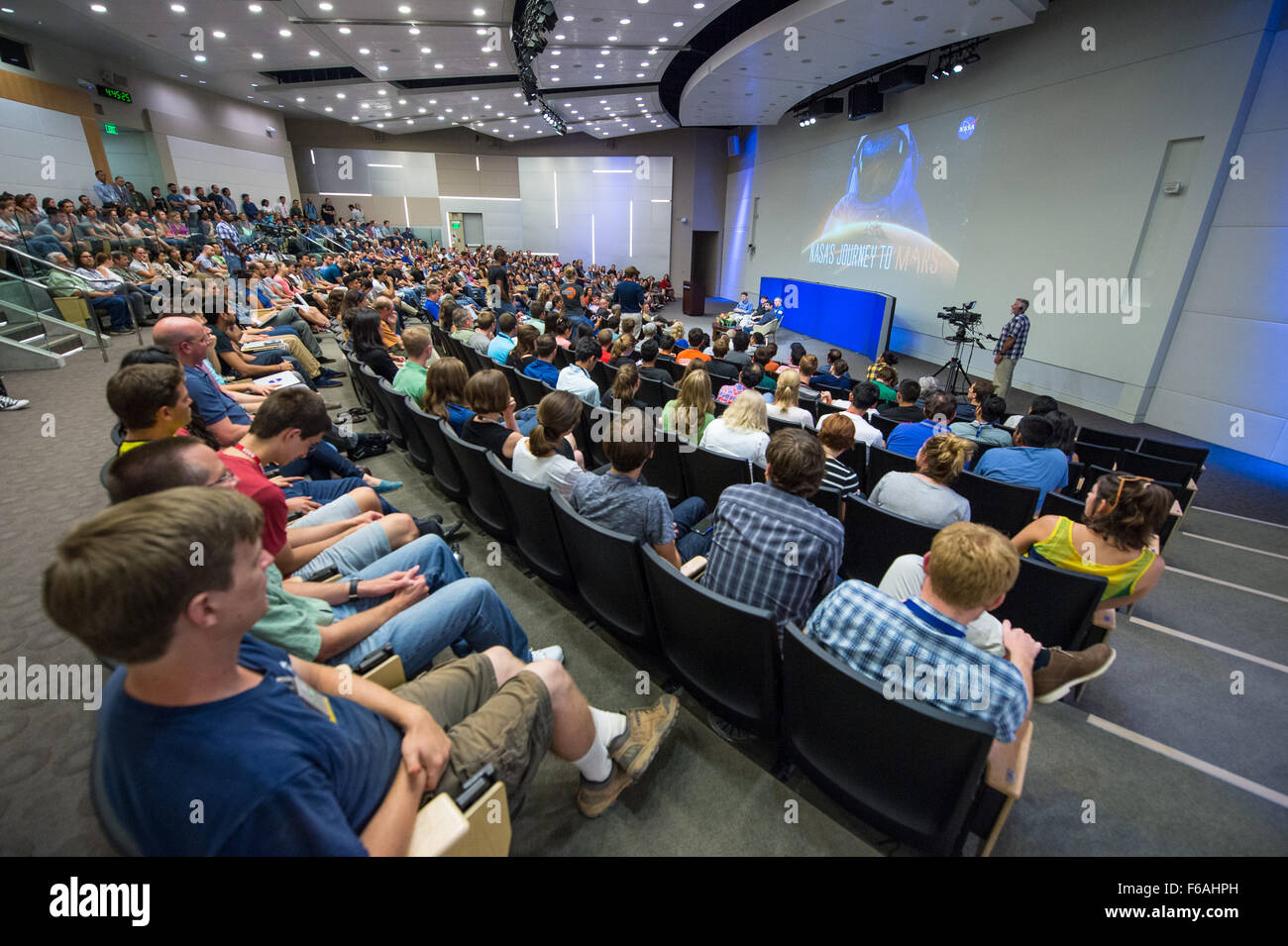 A JPL panel featuring John Callas, Andy Weir, Drew Feustel, and Aditya ...