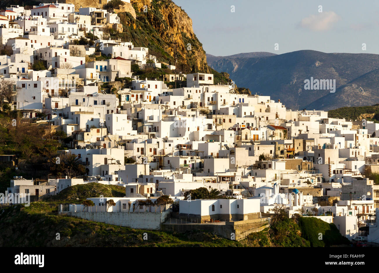 Chora, the capital of the island of Skyros, in northern Aegean, Greece ...