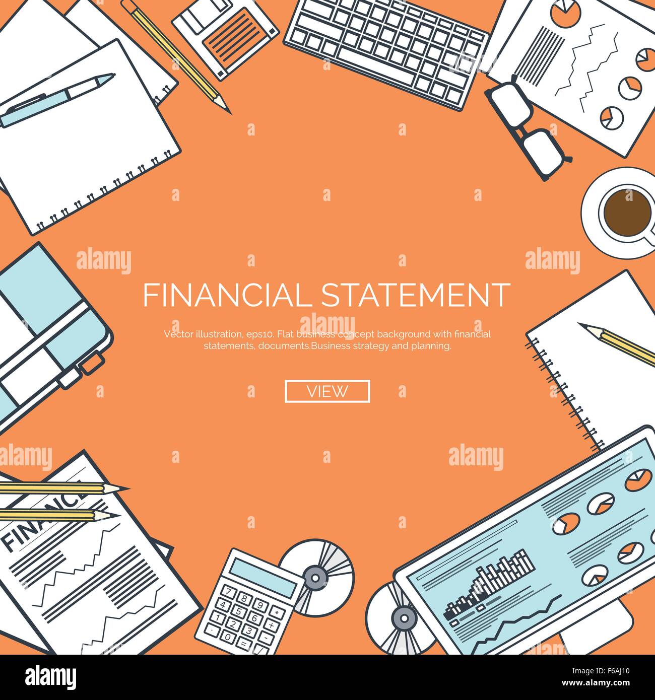 Vector illustration, lined. Financial statement and daily report. Money ...
