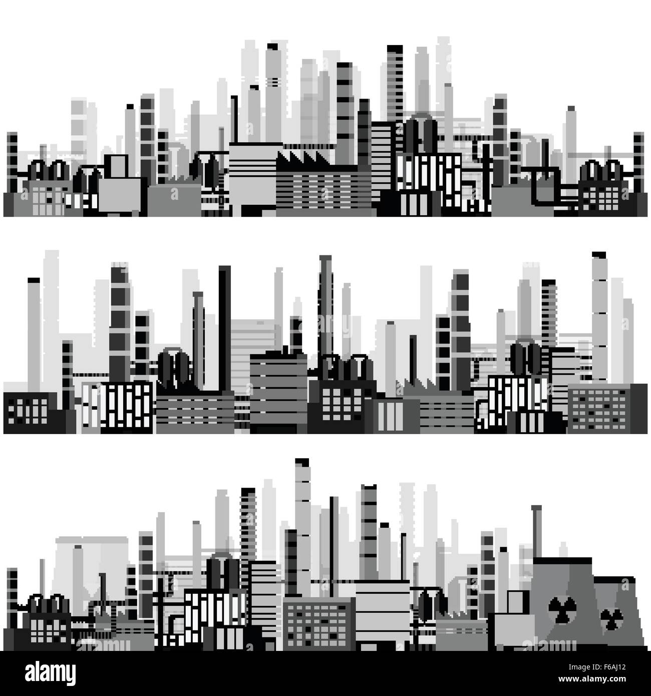 Vector illustration. Industry. Power plant. Factory. Industrial ... Vector illustration. Industry. Power plant. Factory. Industrial ...