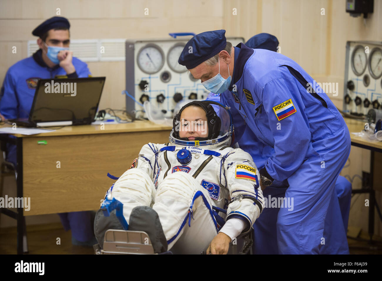 Expedition 41 crew conducts a pressure check at Baikonur Cosmodrome in ...