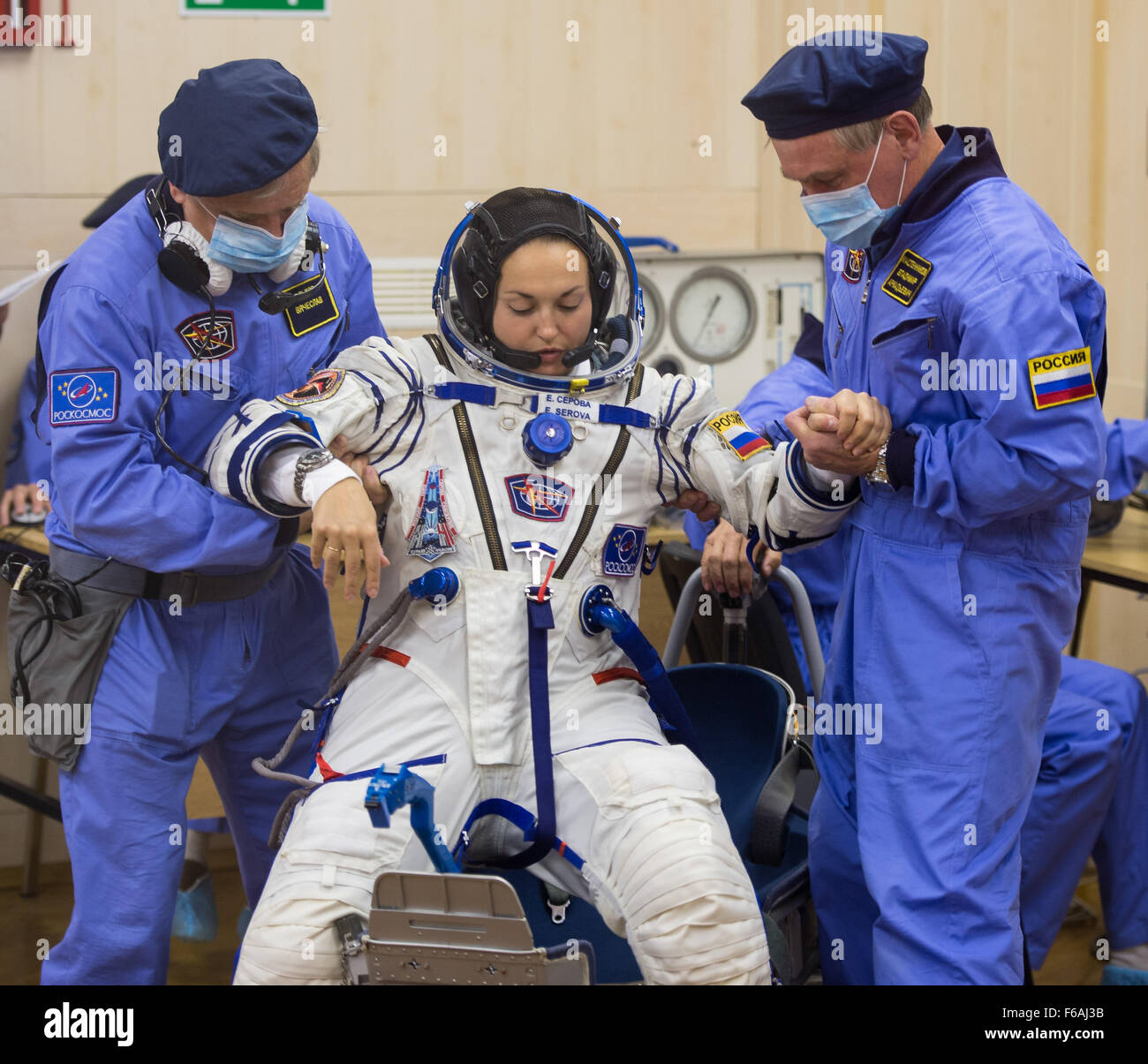 The Expedition 41 crew, including Elena Serova, conducted pressure ...