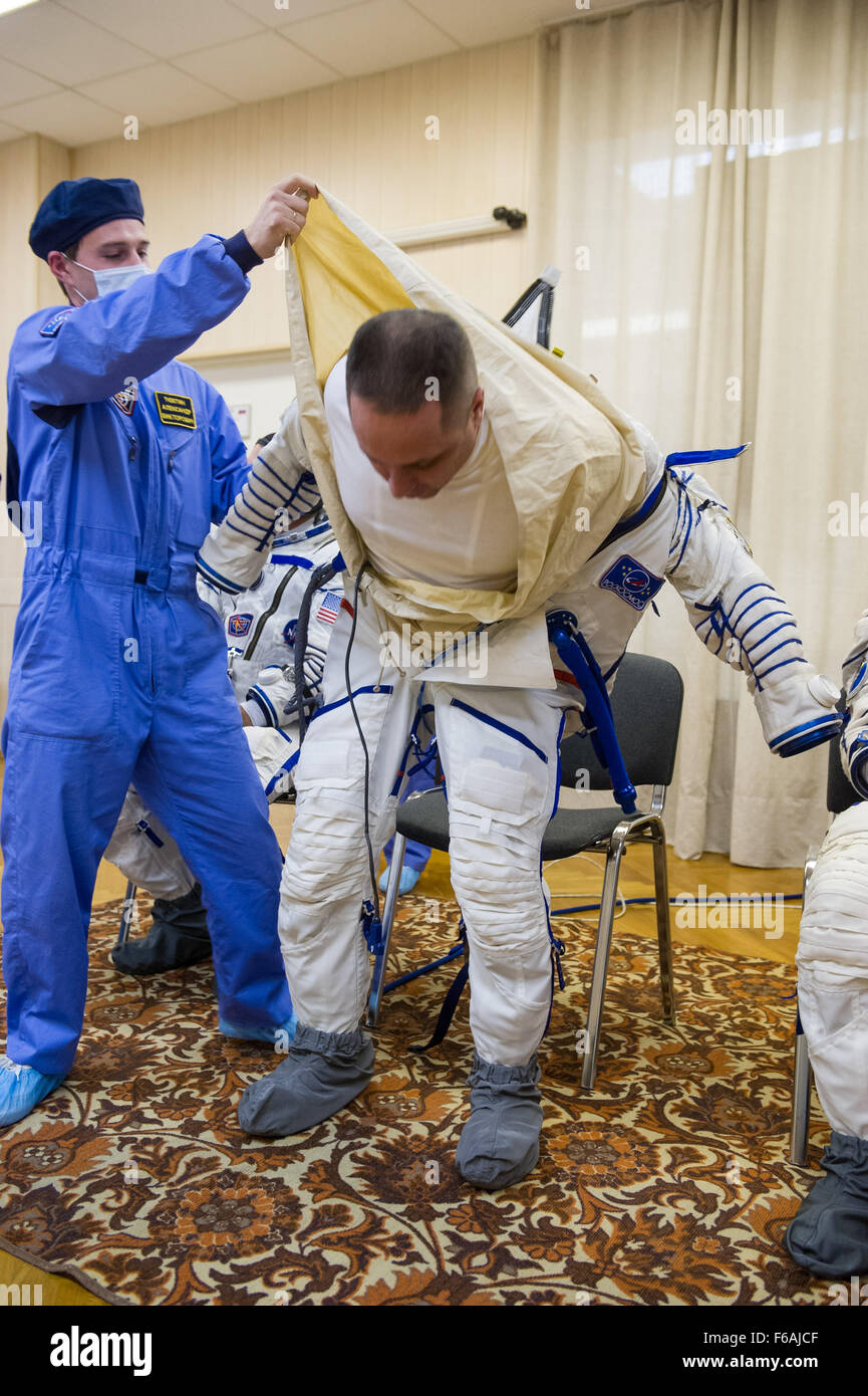 Expedition 42 crew members Andrey Shelepin and Anton Shkaplerov were ...