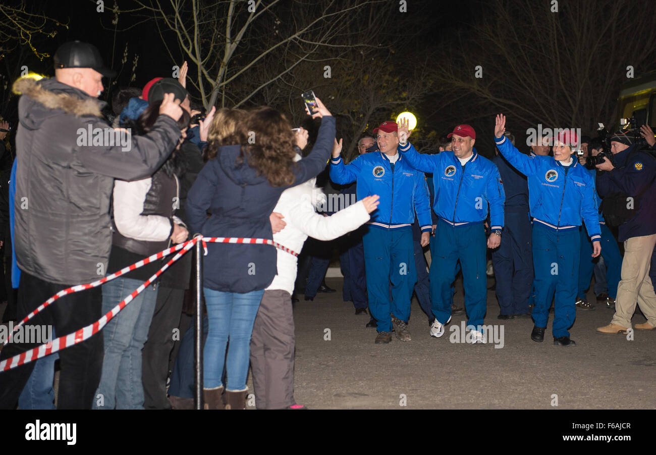 Expedition 42 crew members, including astronauts from NASA and the ...