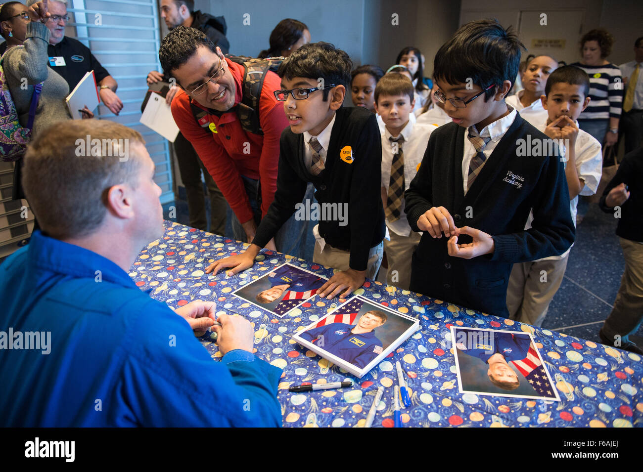 Astronaut Reid Wiseman's Visit to Maryland Science Center Stock Photo ...