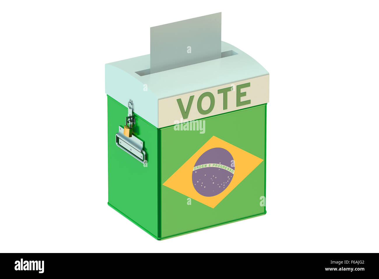 voting concept with flag of Brazil on ballot box Stock Photo - Alamy