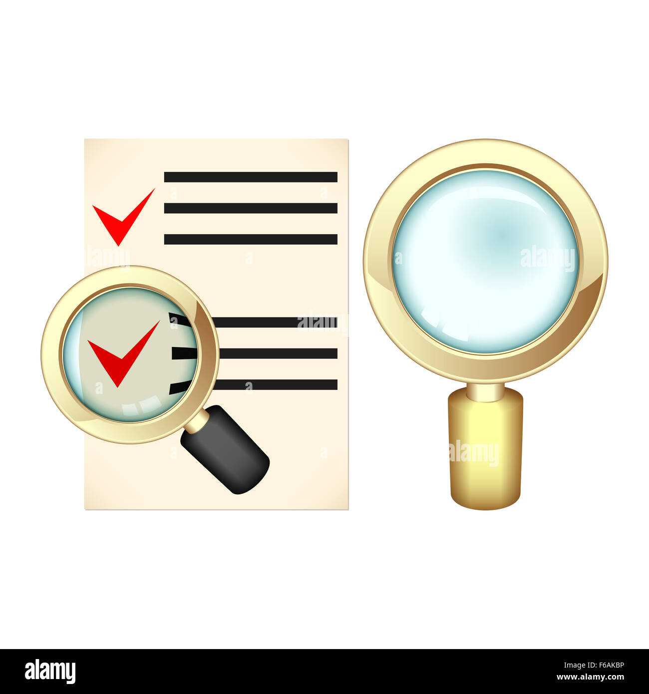 Choice under magnifying glass Stock Photo - Alamy