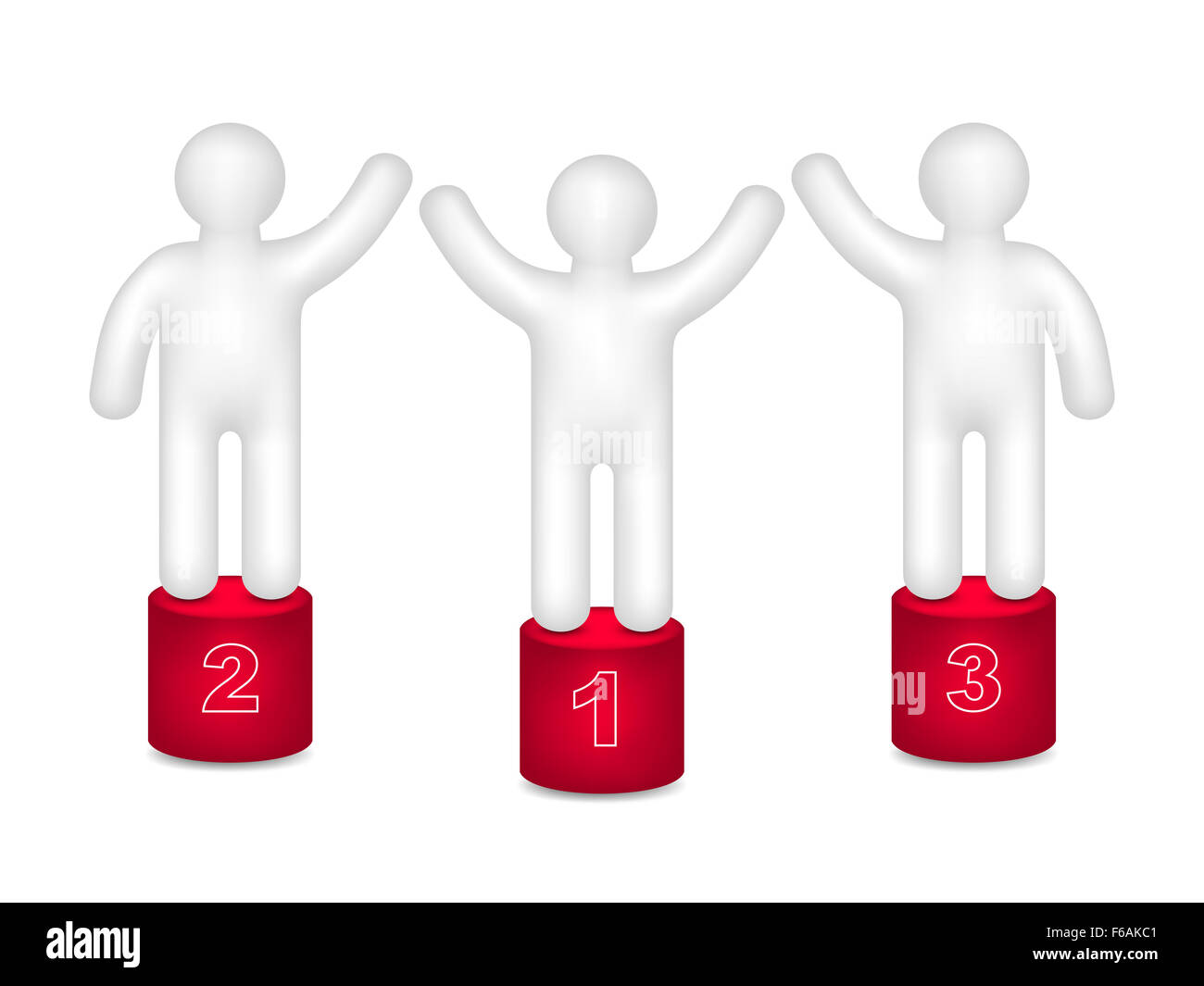 Small people on a pedestal of winners Stock Photo - Alamy