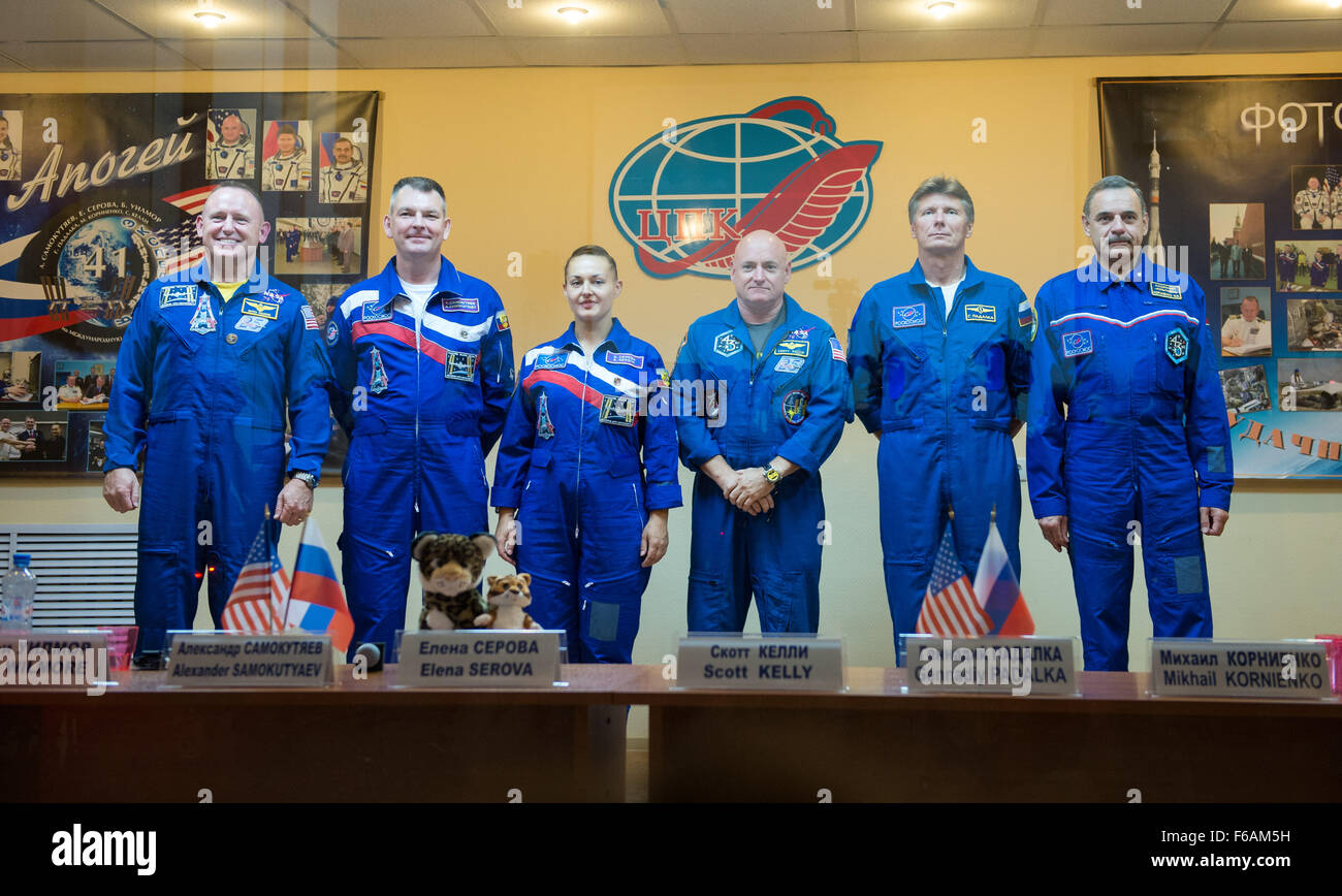 Expedition 41 crew members, including Cosmonauts Alexander Samokutyaev ...
