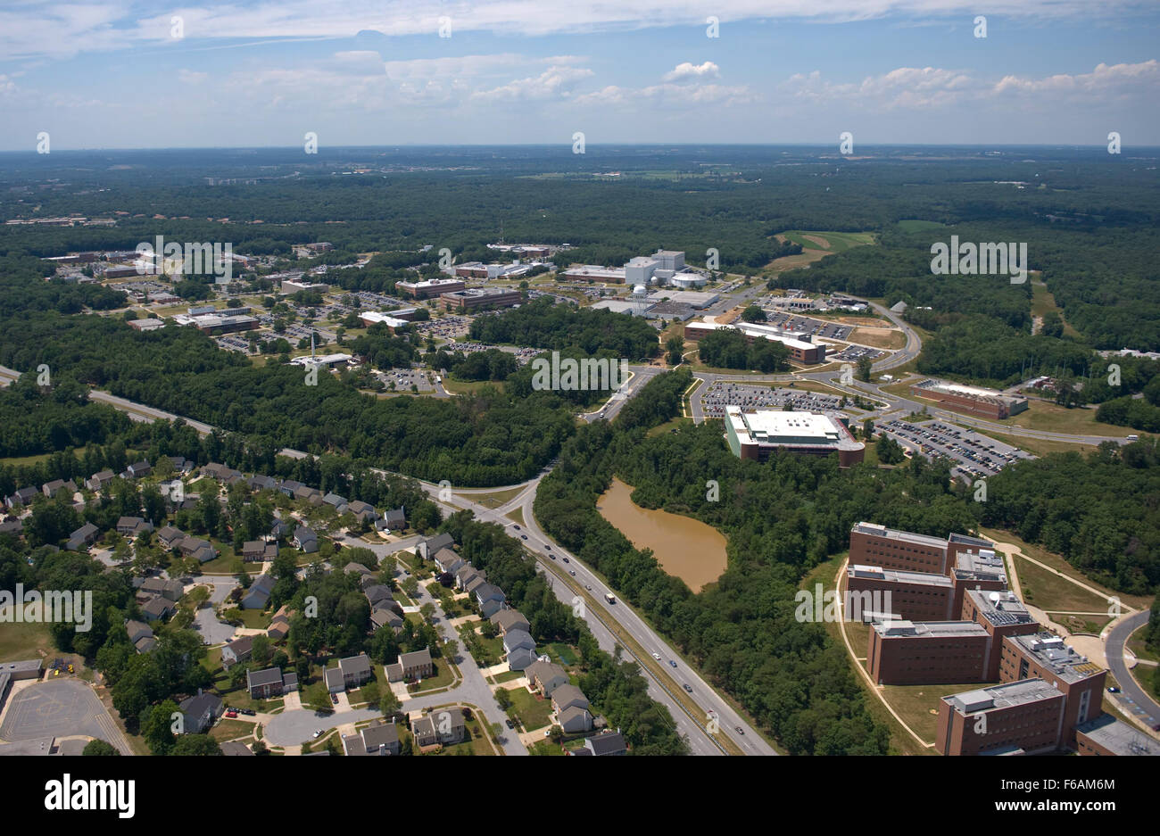 An aerial view of NASA’s Goddard Space Flight Center in Greenbelt ...