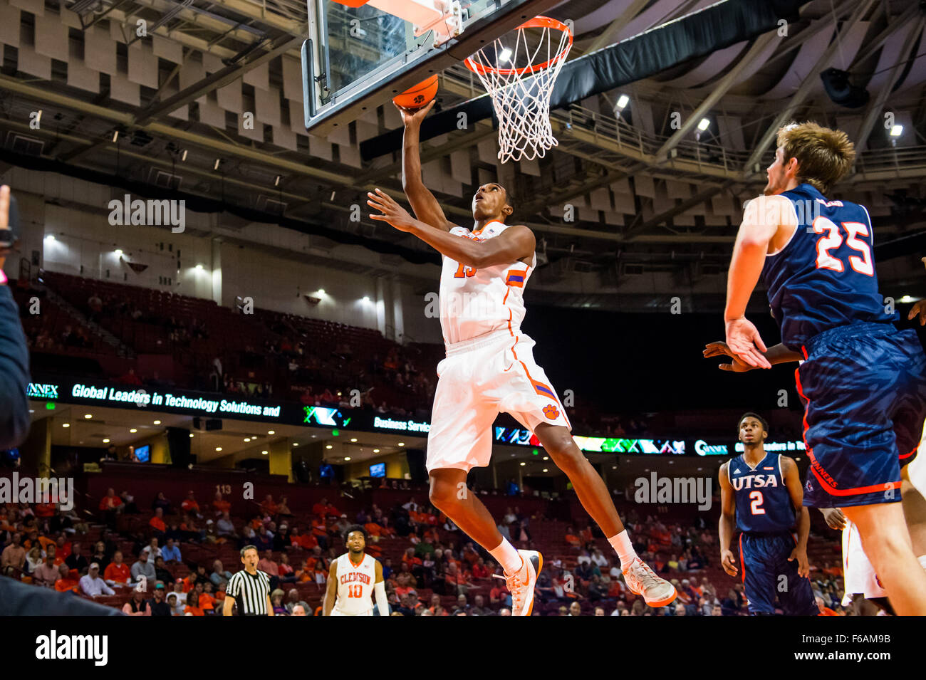 Clemson Tigers forward Donte Grantham (15) with a reverse layup during ...