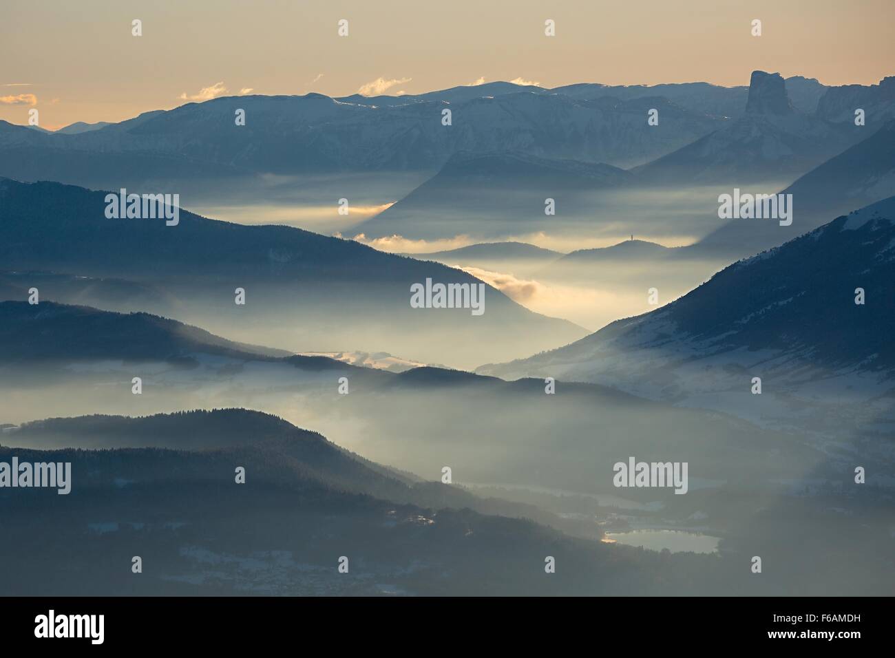 Breathtaking panoramic view foggy terrain hi-res stock photography and ...