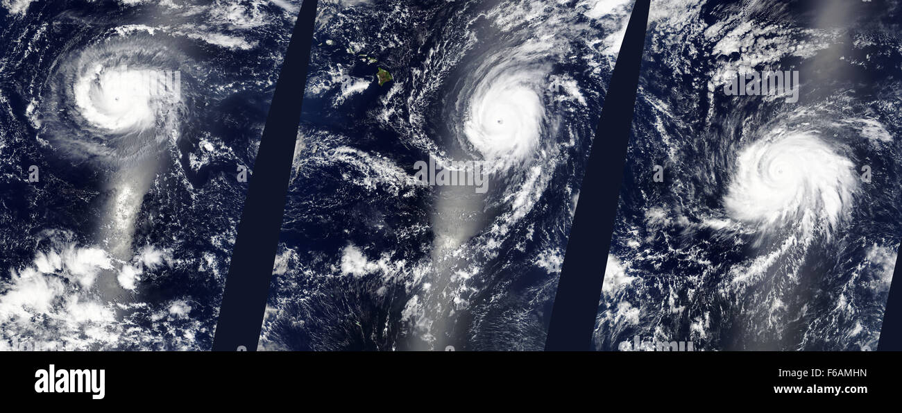 Three hurricanes form simultaneously in the Eastern Pacific Ocean, a ...