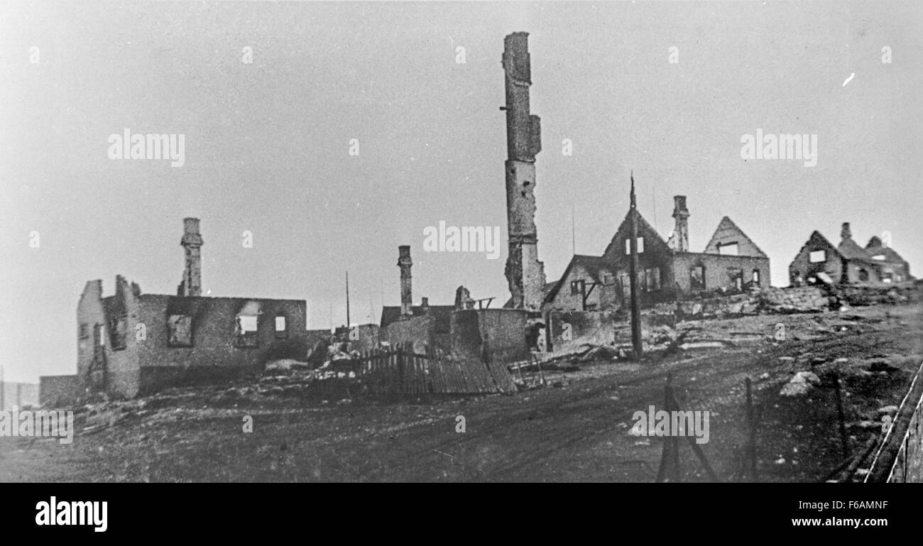 Photograph depicting the ruins in Kirkenes, Norway, after World War II ...
