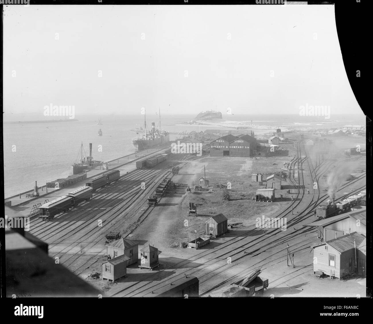 Nobbys & entrance to harbour from Customs House Stock Photo - Alamy