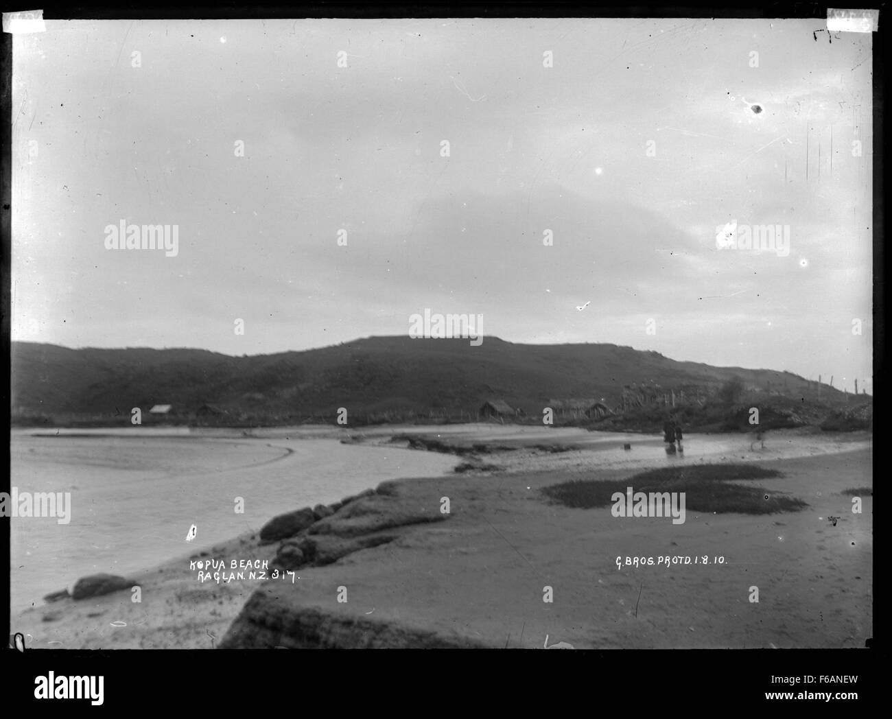 A photograph taken by the Gilmour Brothers showcasing Kopua Beach in ...