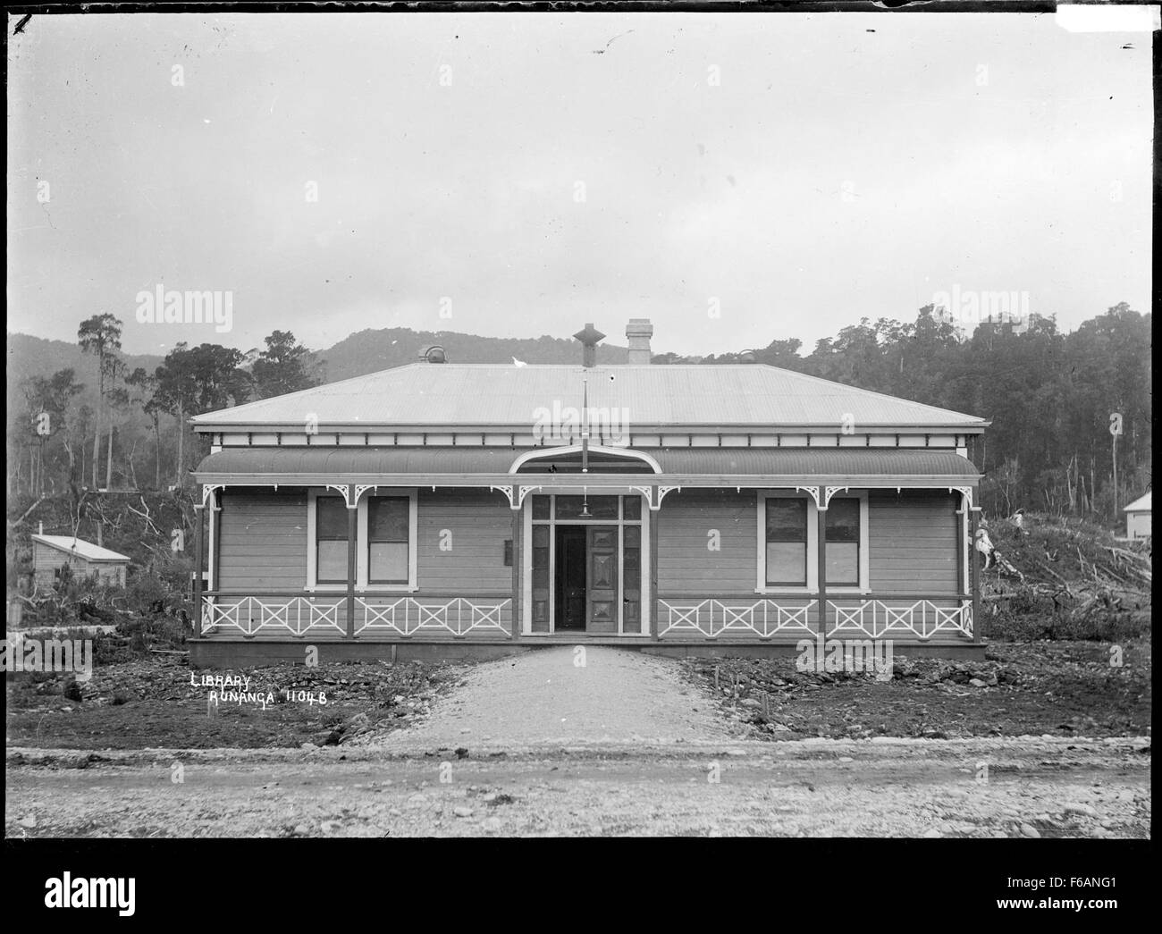 Photograph of the library at Runanga, New Zealand, capturing the ...