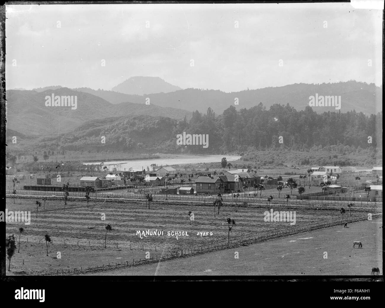 A view of Manunui, New Zealand, featuring a part of the village with ...