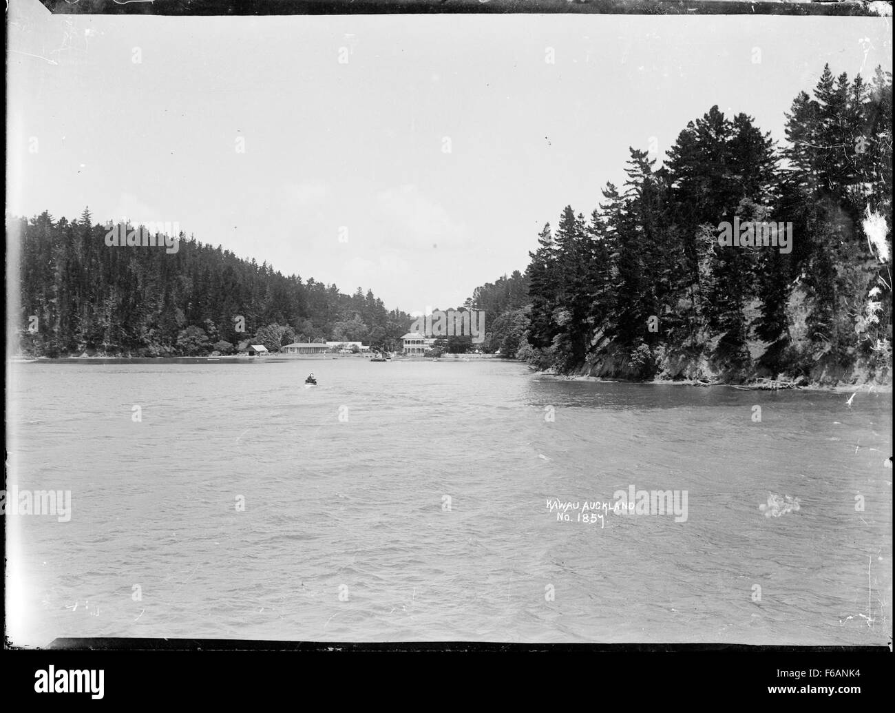 Mansion House Bay on Kawau Island in New Zealand, a scenic bay known ...
