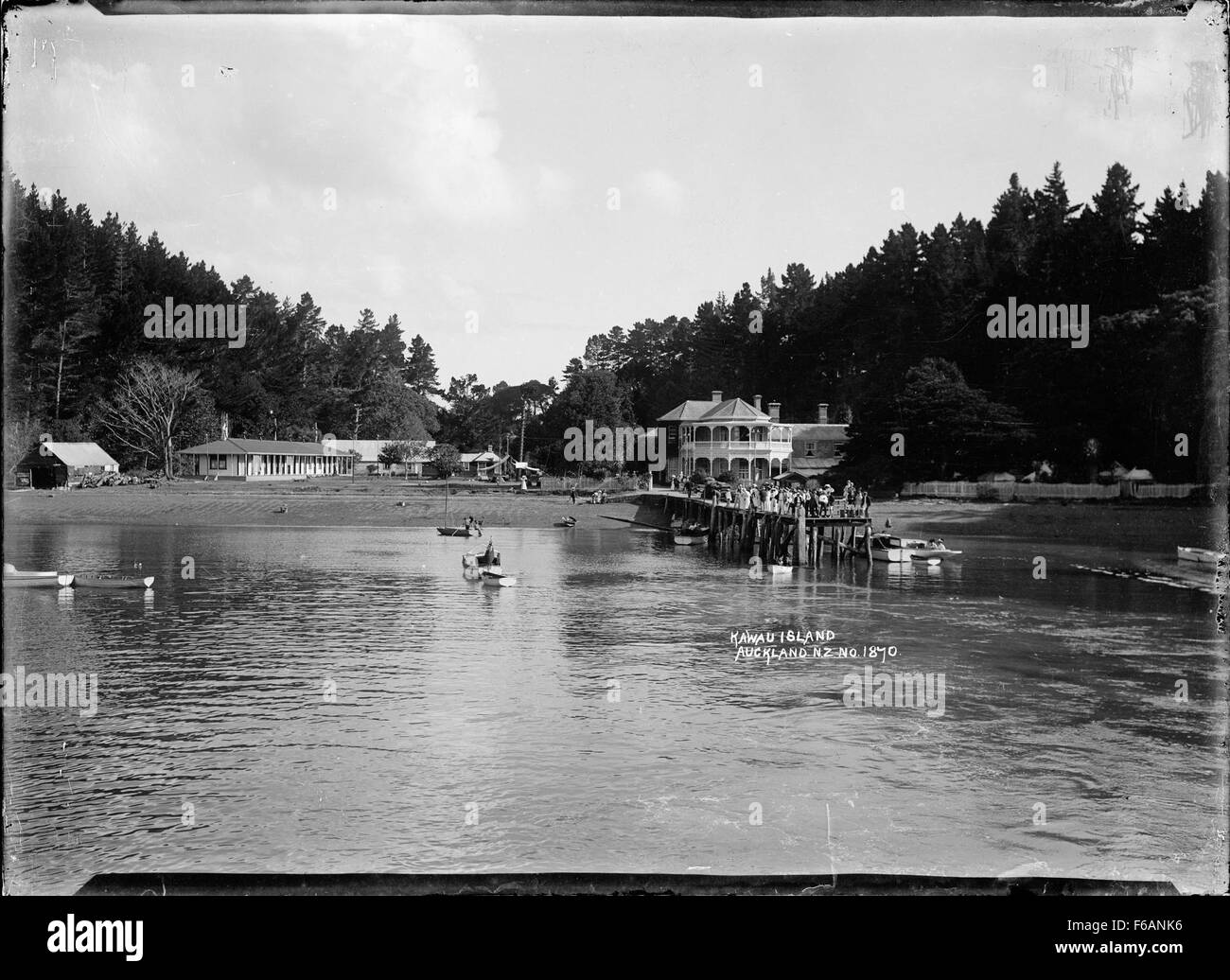 This photograph depicts the Mansion House on Kawau Island, New Zealand ...