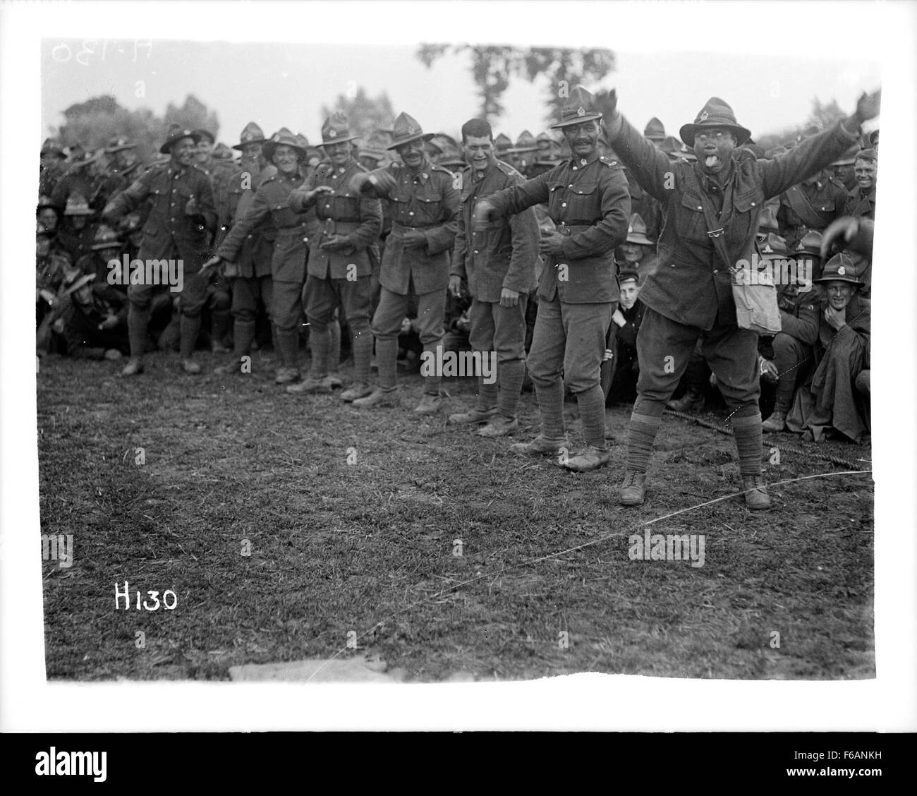 Maori soldiers perform the traditional haka, a ceremonial dance, during ...