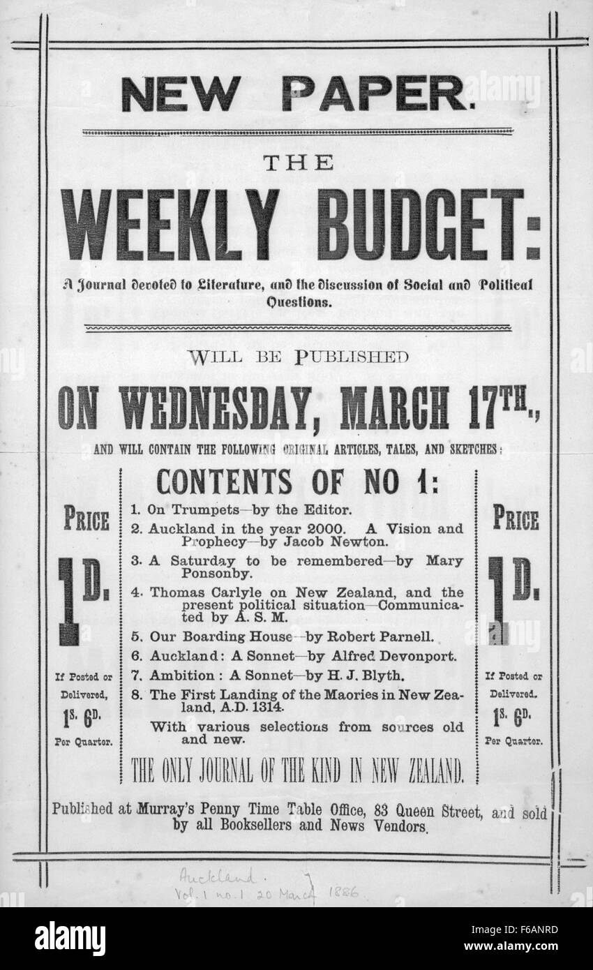 The Weekly Budget, a journal published in the 19th century, focused on ...