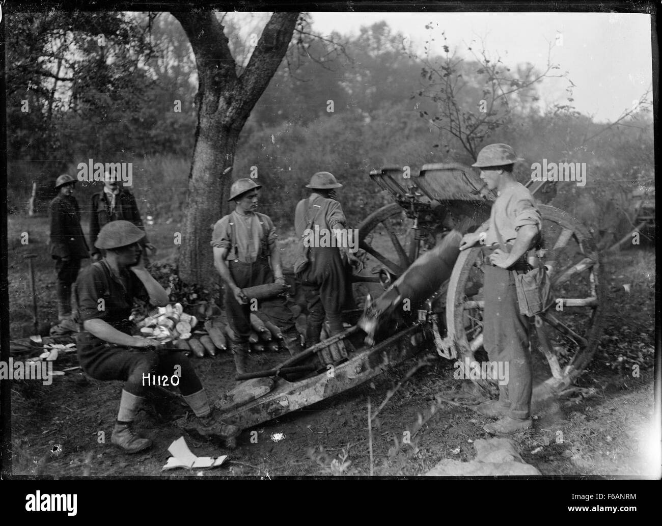 New Zealand 45 howitzers in action, World War I Stock Photo - Alamy