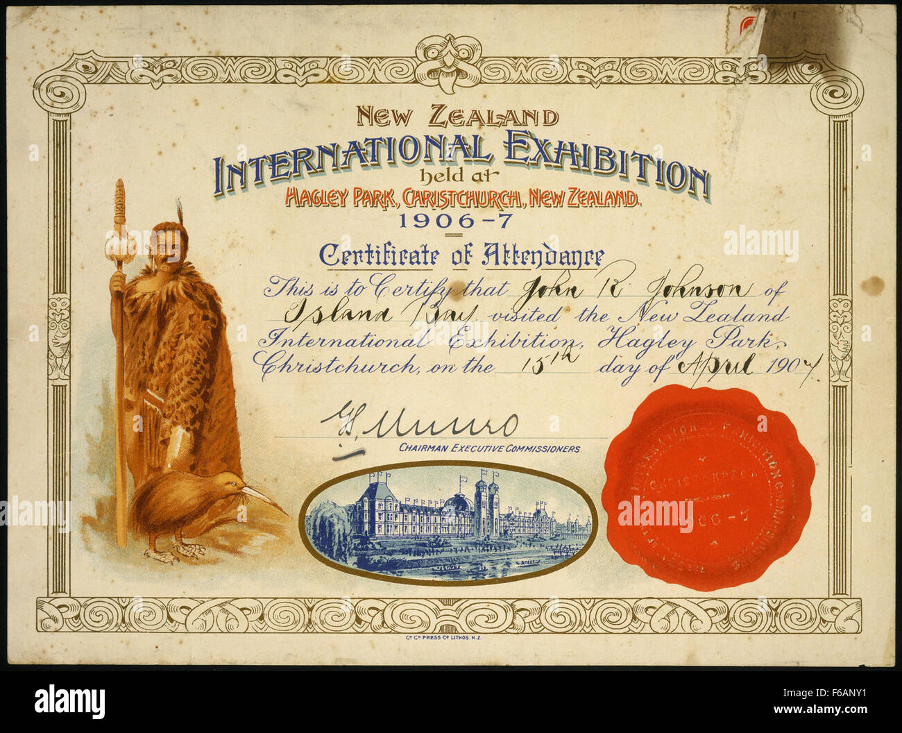 1906 new zealand exhibition hi-res stock photography and images - Alamy