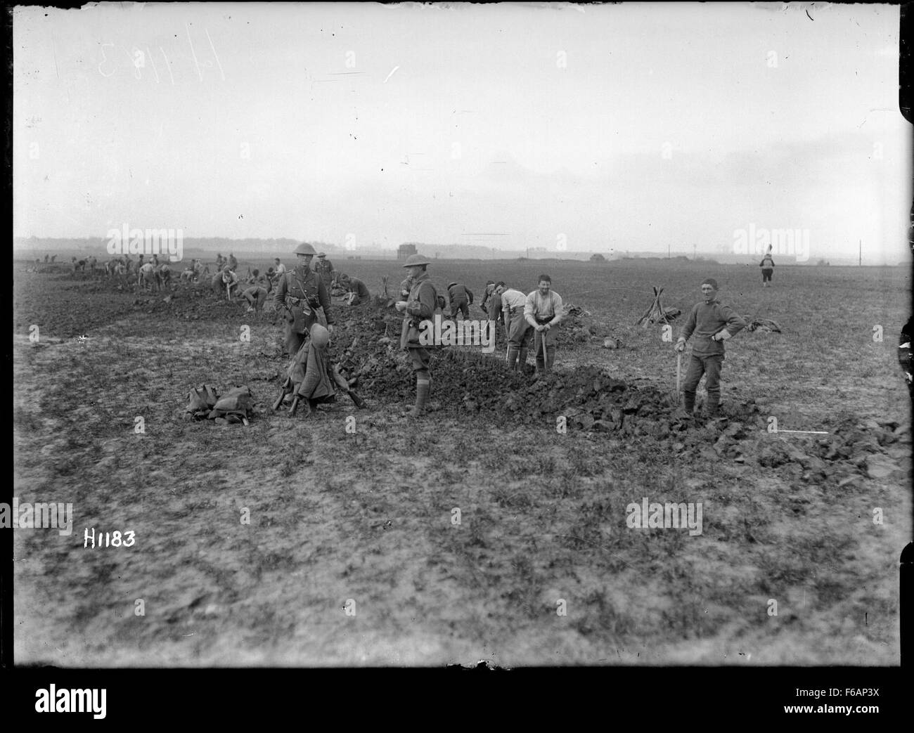 Digging trench trenches Black and White Stock Photos & Images - Alamy