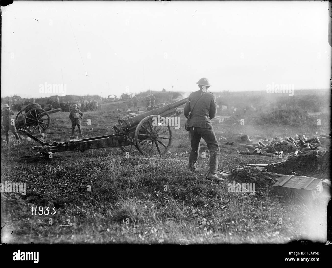 This photograph from World War I shows New Zealand soldiers firing a ...